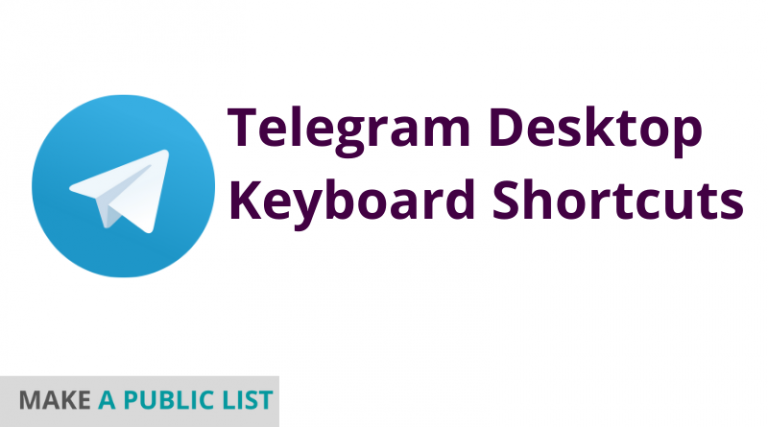 Telegram Desktop Keyboard Shortcuts | MAKEAPUBLICLIST